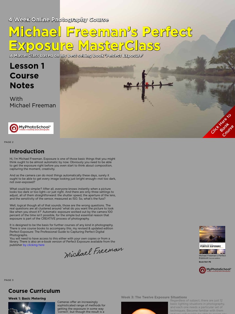 Perfect Exposure Lesson 1 | PDF | Exposure (Photography) | Shutter Speed