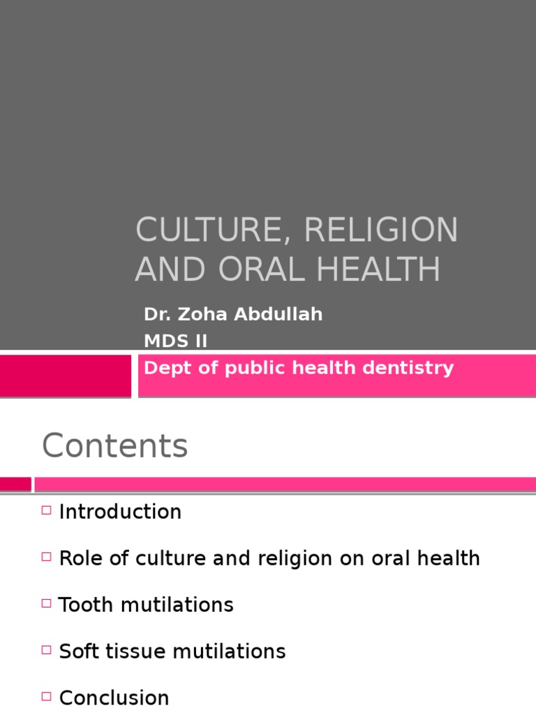 Culture and Oral Health | PDF | Dentistry | Tooth