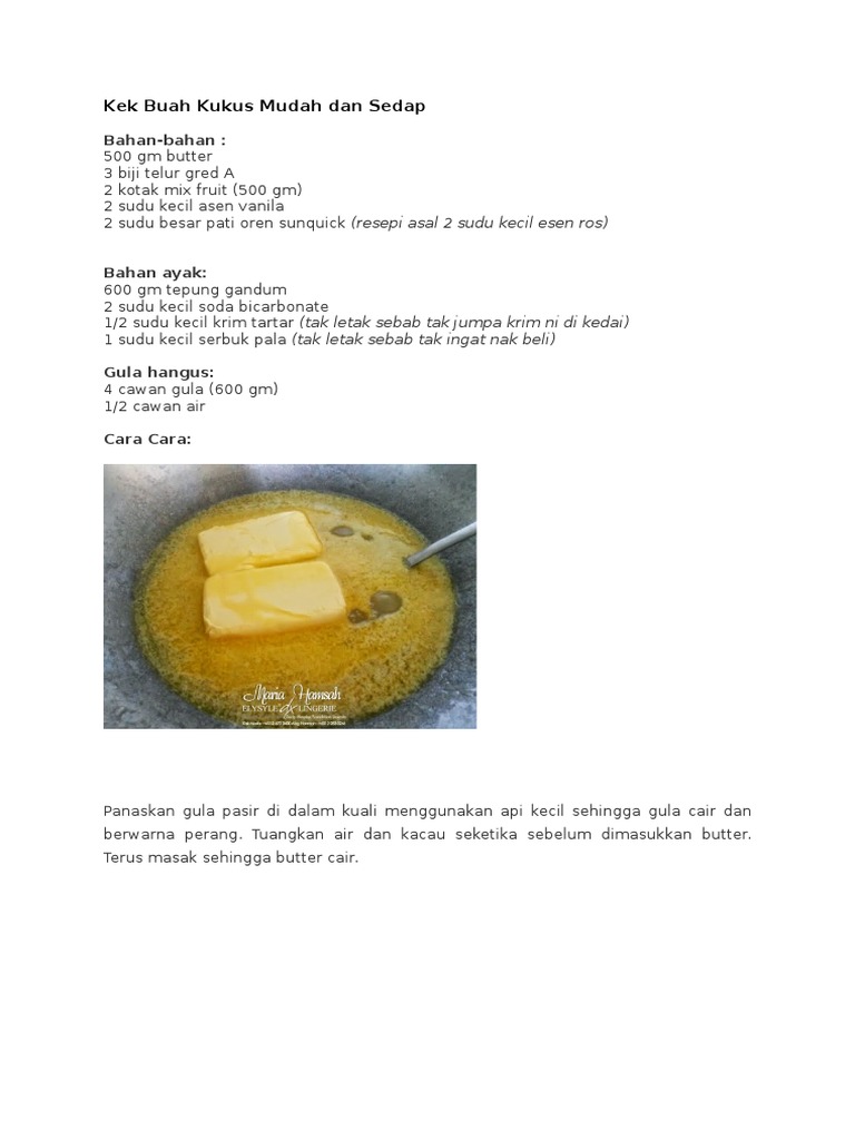 Resepi Kek Raya | PDF