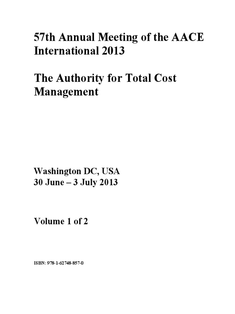 2013 AACEi Transactions | PDF | Risk Management | Project Management