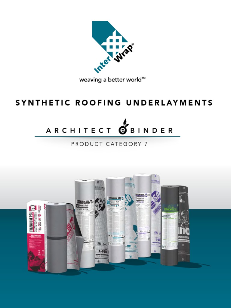 Synthetic Roofing Underlayments: Architect Binder | PDF | Roof | Recycling