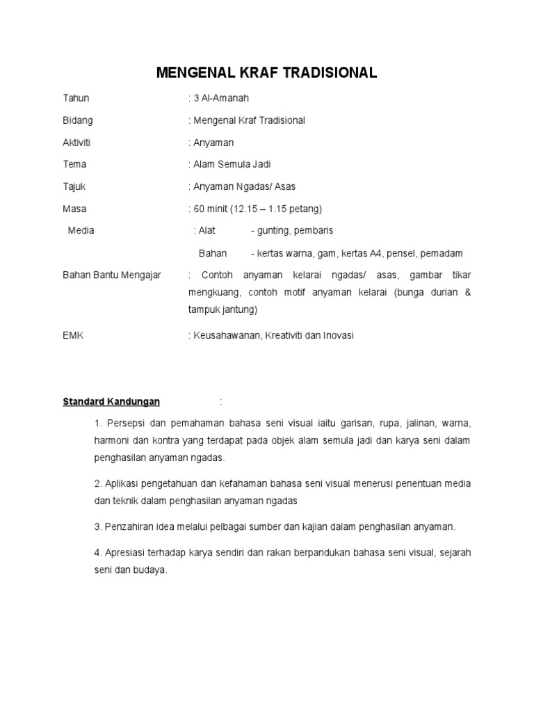 Mengenal Kraf Tradisional Anyaman Kelarai | PDF