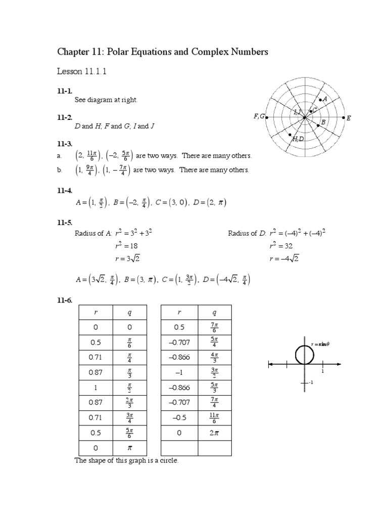 PCT Chapter 11 Solutions | PDF | Circle | Radius