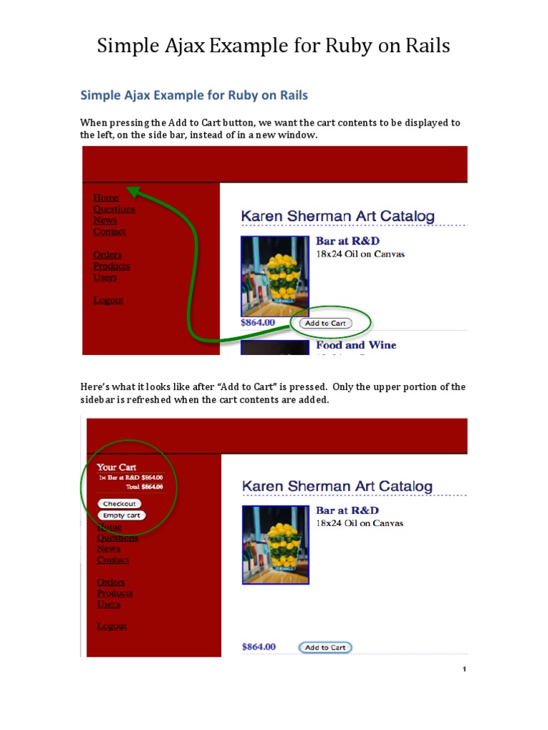 Simple Ajax Example For Ruby On Rails | PDF | Ajax (Programming) | Java Script