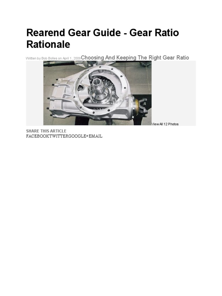 Rearend Gear Guide | PDF | Gear | Horsepower