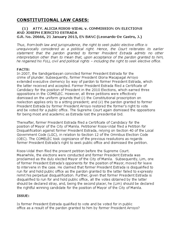 Consti Cases | PDF | Search And Seizure | Pardon