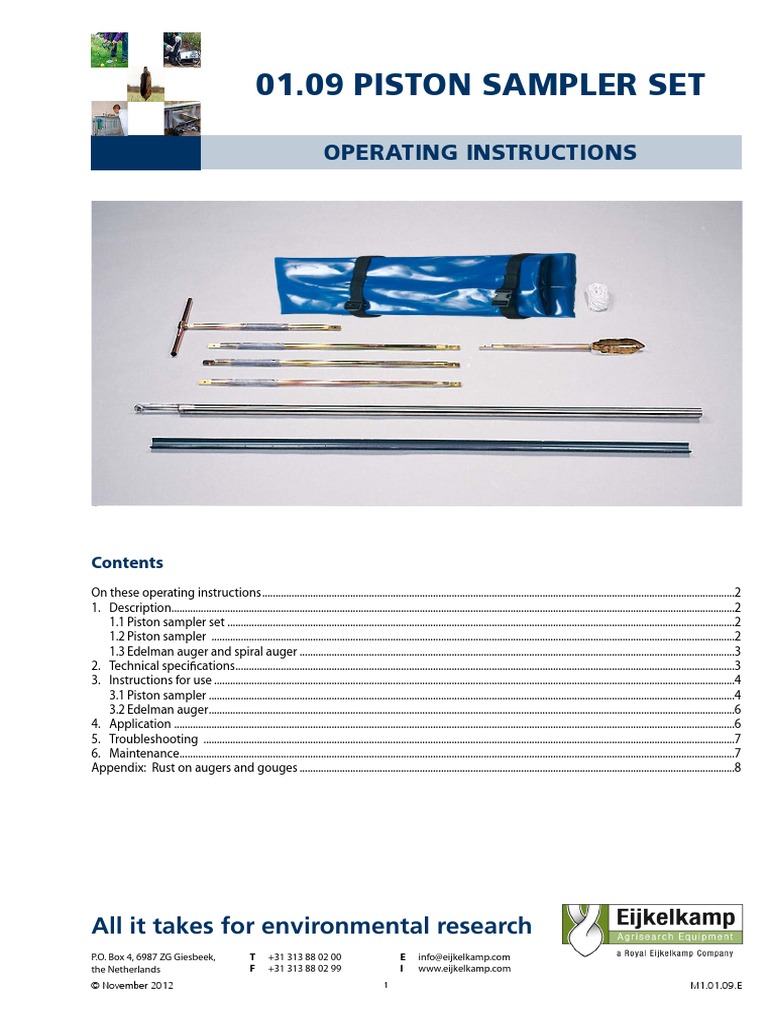 M10109e Piston Sampler 8dce | PDF | Chromium | Soil