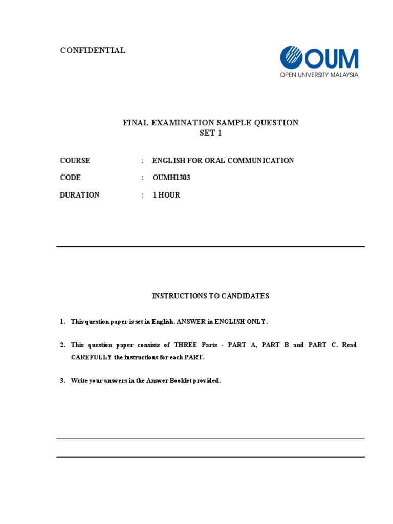 English Oral Communication Exam Sample | PDF | Question | Negotiation