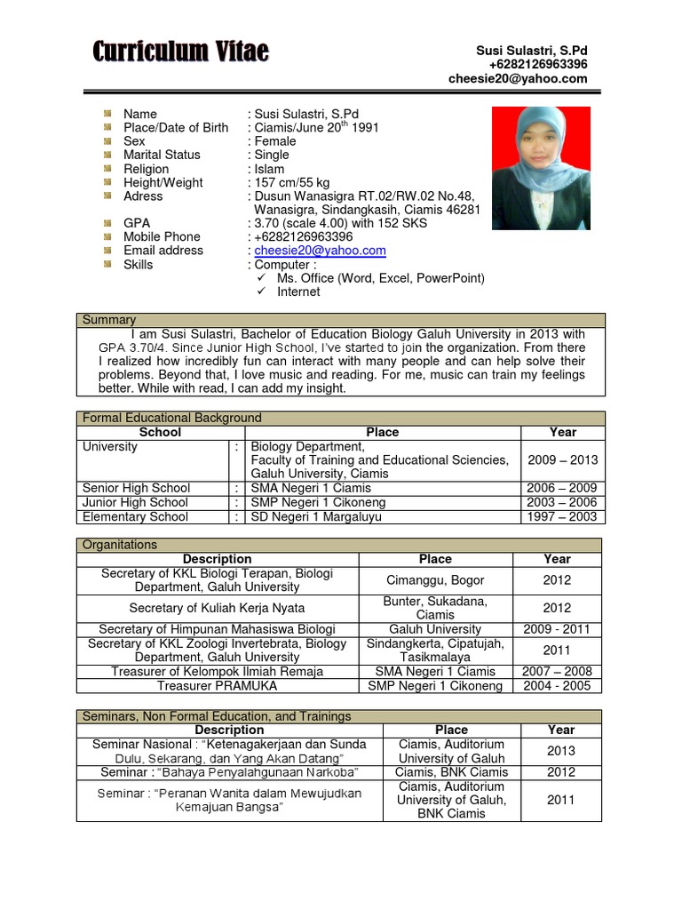 Contoh CV | PDF