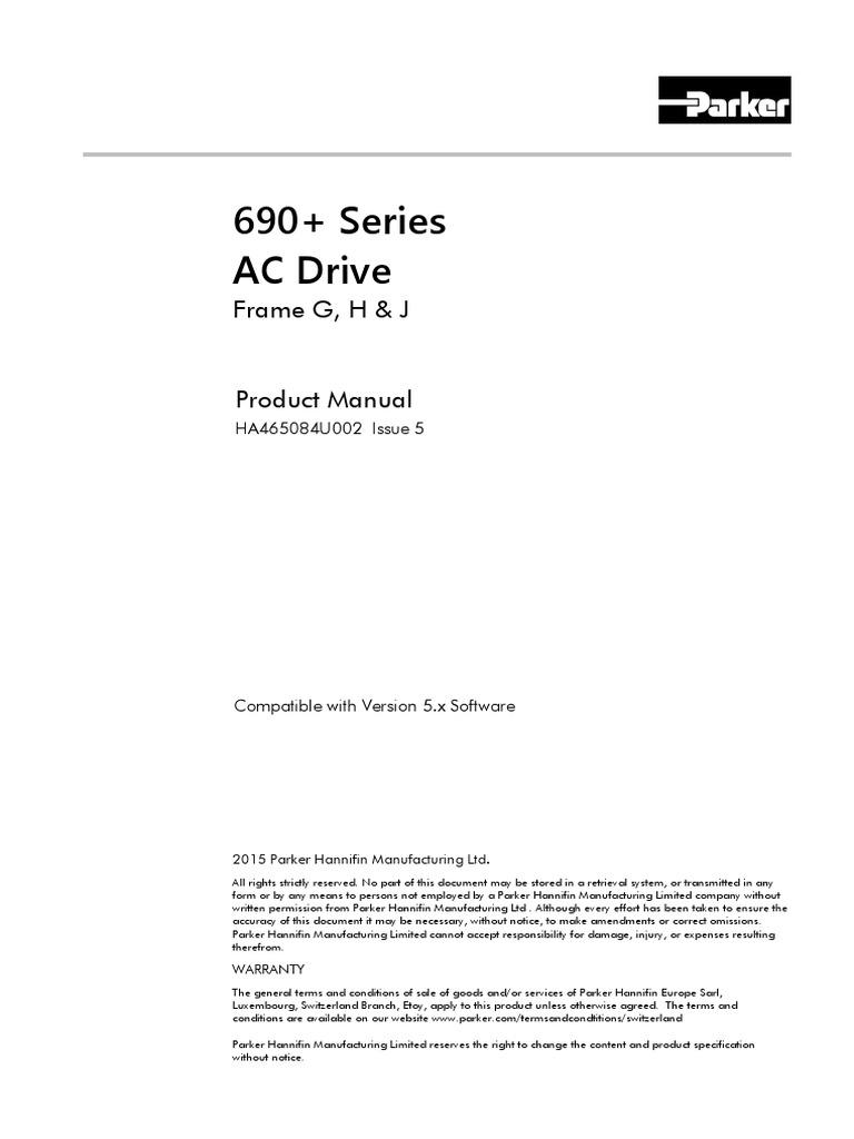 690+ Series AC Drive: Frame G, H & J | PDF | Direct Current | Duct (Flow)