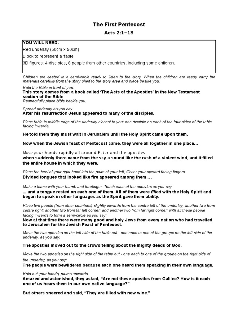 Godly Play Pentecost | PDF | Pentecost | Acts Of The Apostles