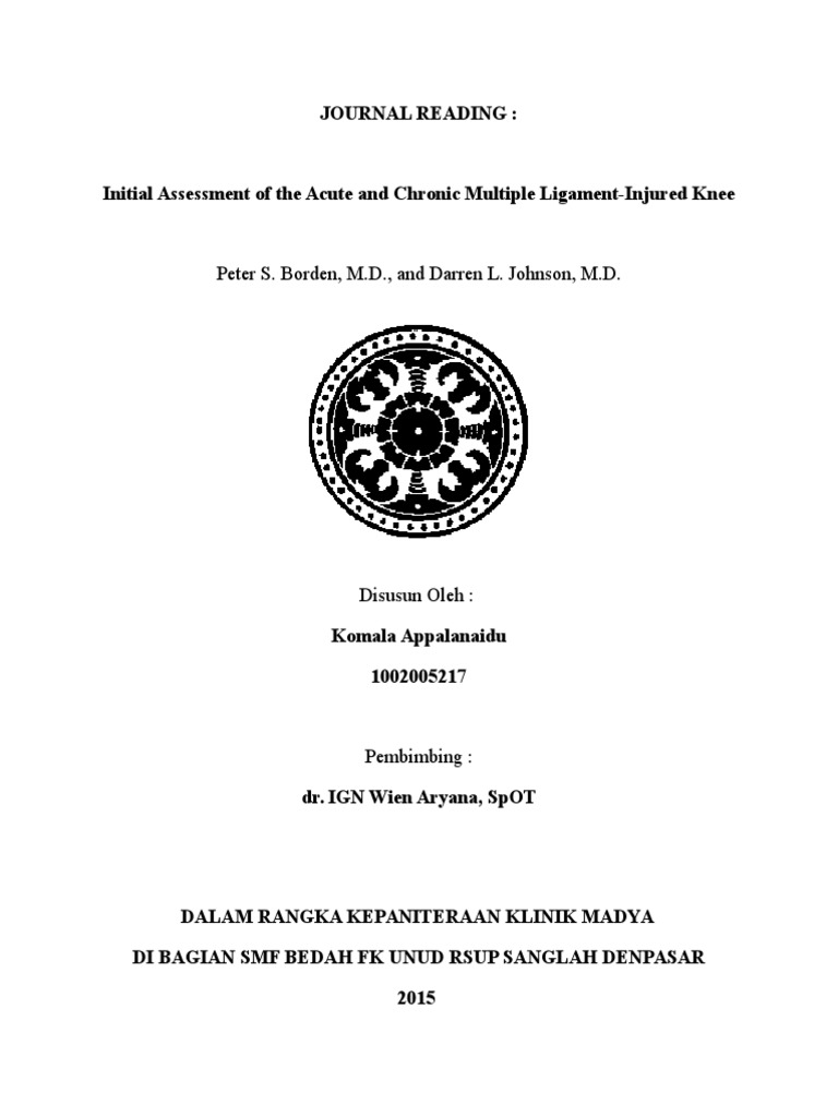 Journal Reading Resume (Cover Page) | PDF