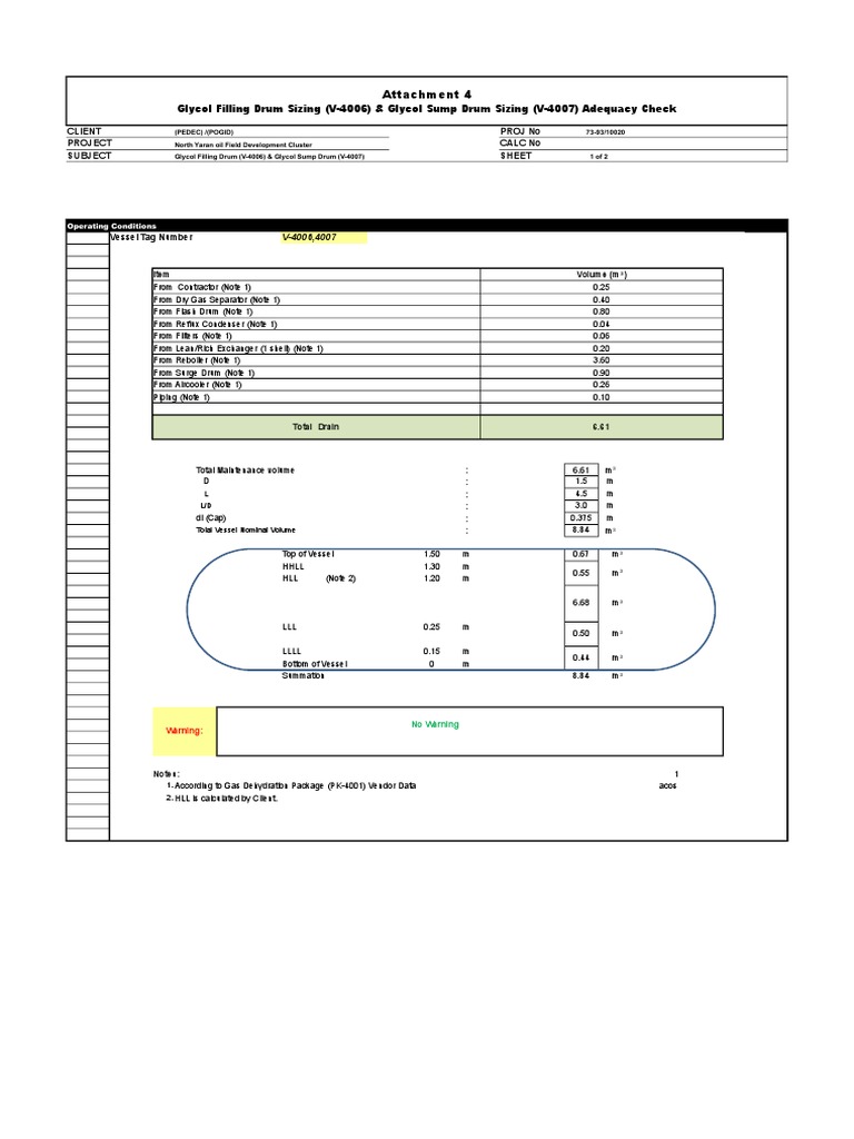 Template (Vessel Sizing-2phase) | PDF