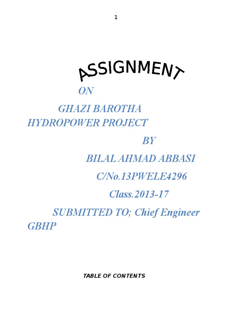 Internship Report of Ghazi Barotha Hydropower Project | PDF ...