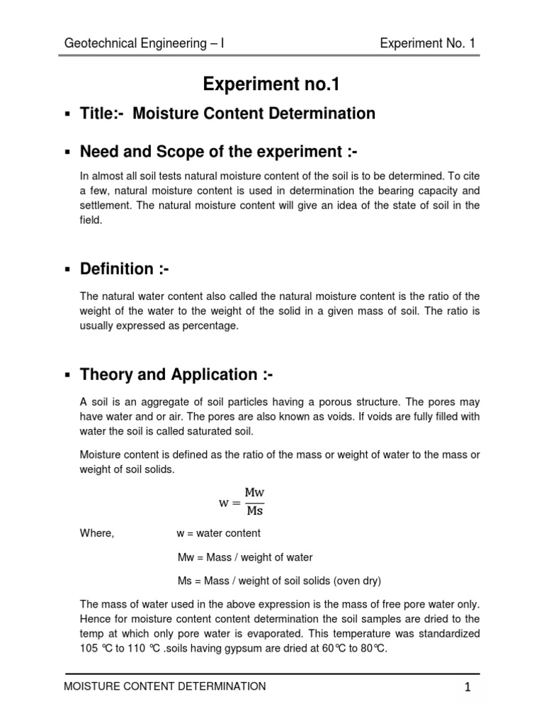 moisture content determination test | Soil | Mechanical Engineering