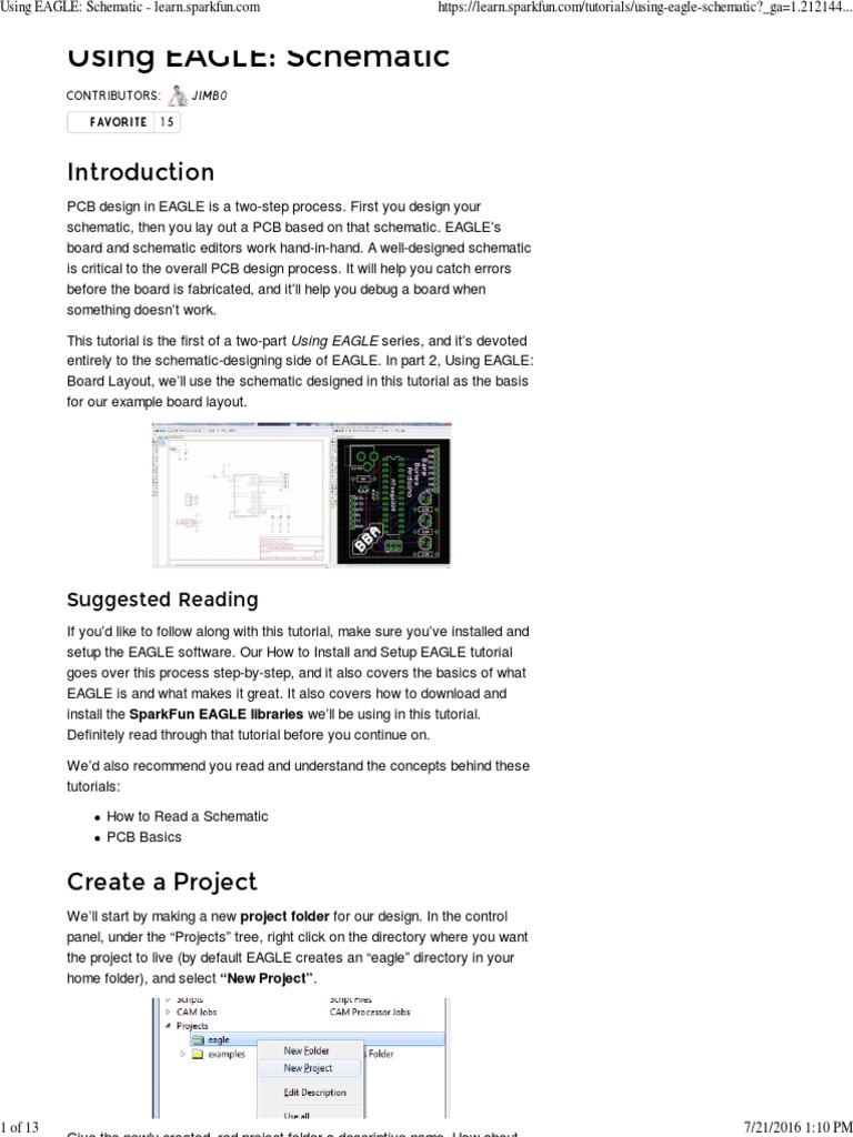 Using EAGLE: Schematic: Suggested Reading | PDF | Electronic Circuits ...