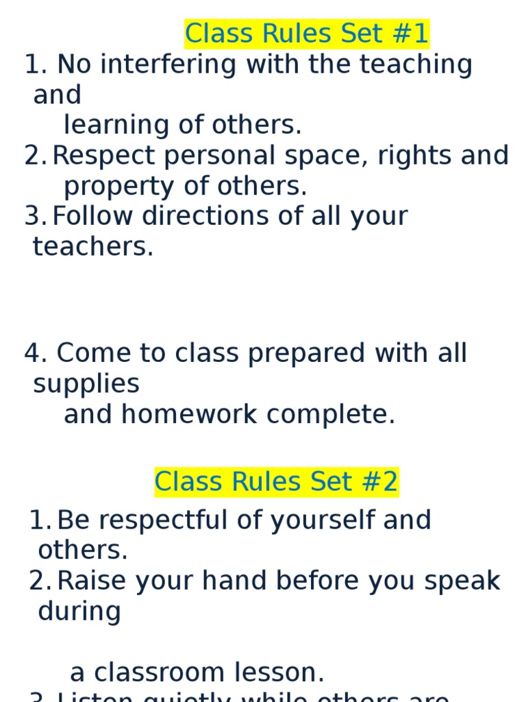 Class Rules Set | PDF