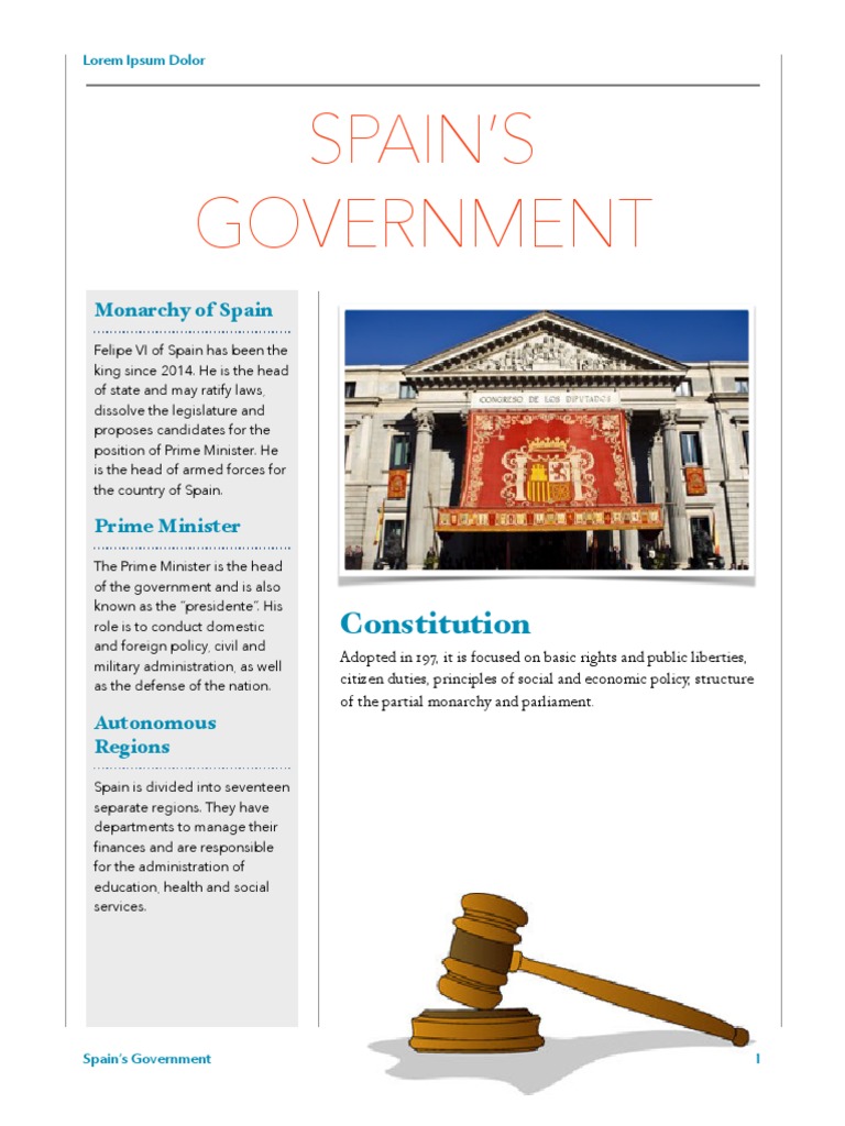 Spain'S Government: Constitution | PDF