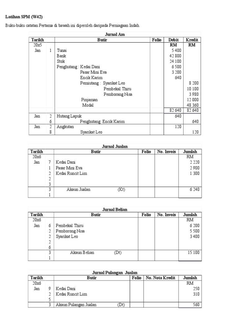 Latihan Ulangkaji Akaun Kawalan Penghutang Dan Pemiutang | PDF
