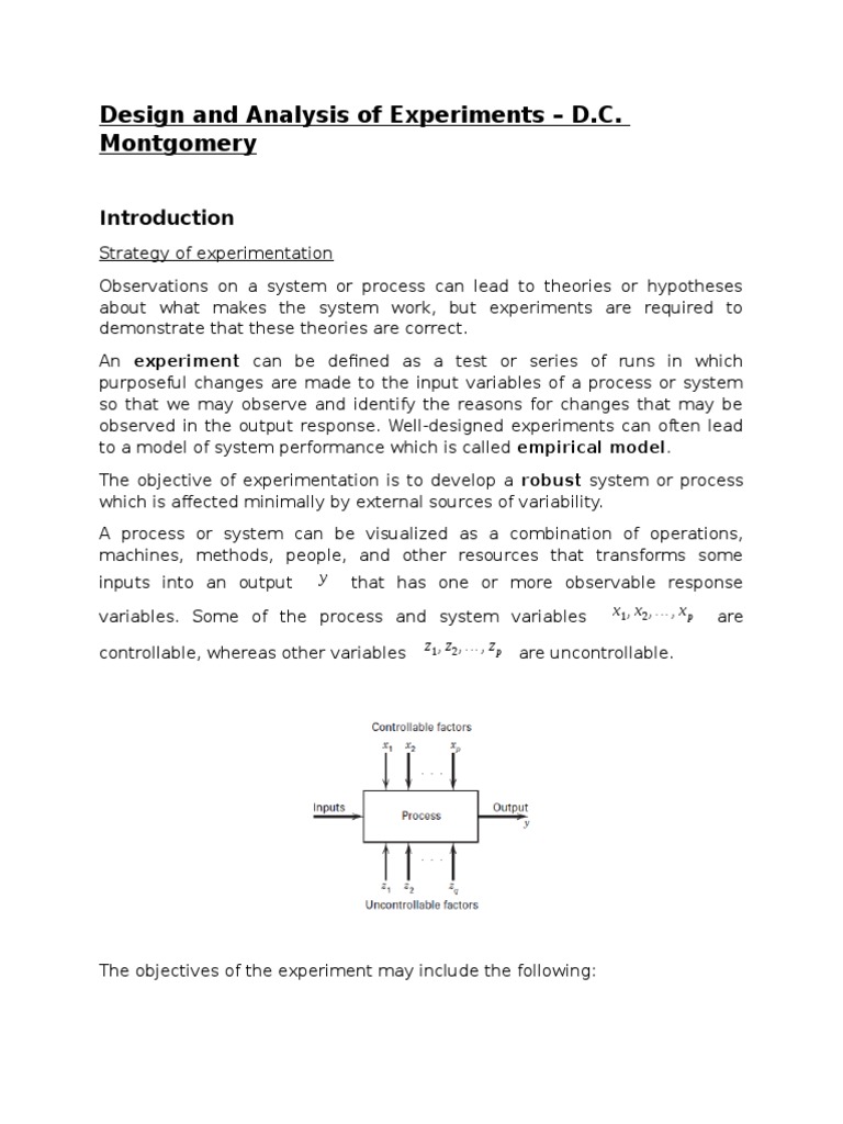 Experiment Design and Analysis Techniques | PDF | Experiment | Design ...