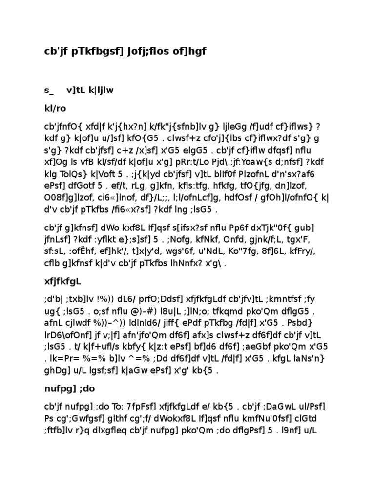 CB'JF PTKFBGSF) Jofj Flos Of) HGF: S - V) TL K - LJLW Kl/Ro | PDF ...