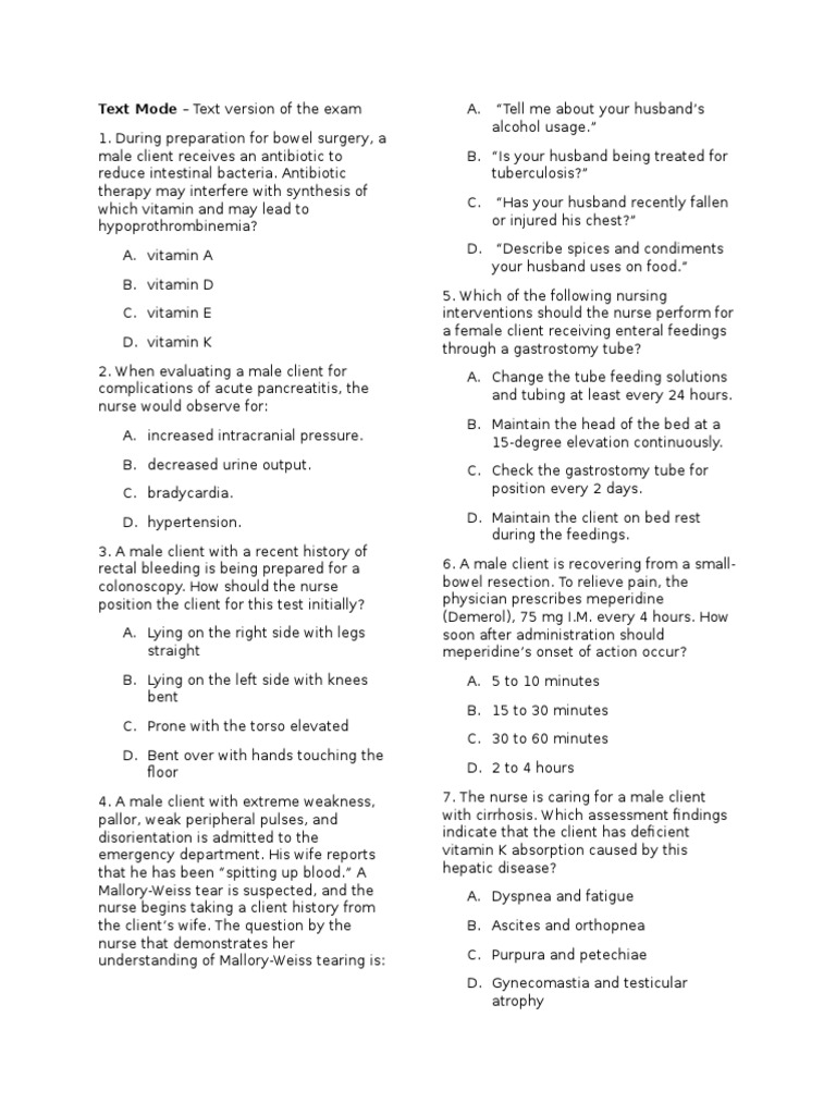 Text Mode - Text Version of The Exam | PDF | Hepatitis | Liver