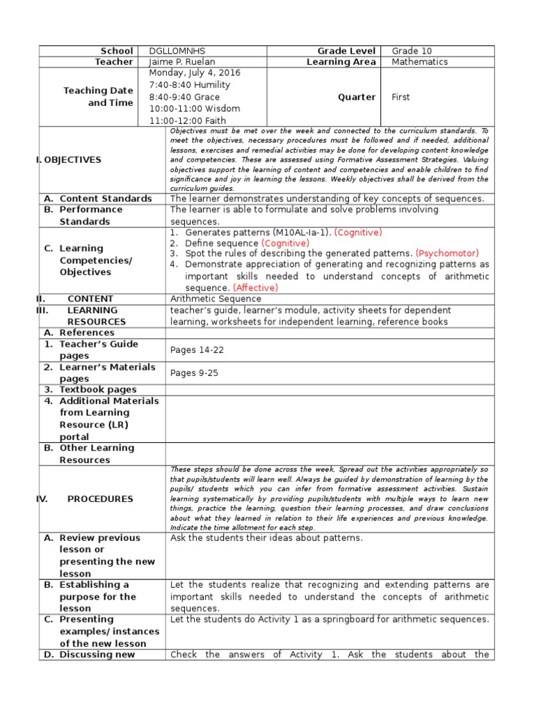 Daily Lesson Log Template 1 | PDF | Teachers | Educational Assessment