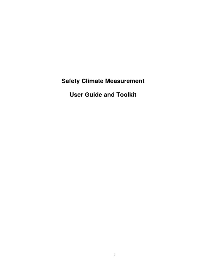 Safety Climate Assessment Toolkit | Download Free PDF | Focus Group ...