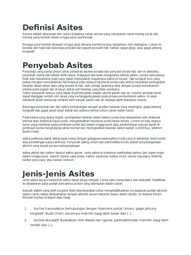 Penyebab dan Jenis Asites | PDF | Gaya Hidup