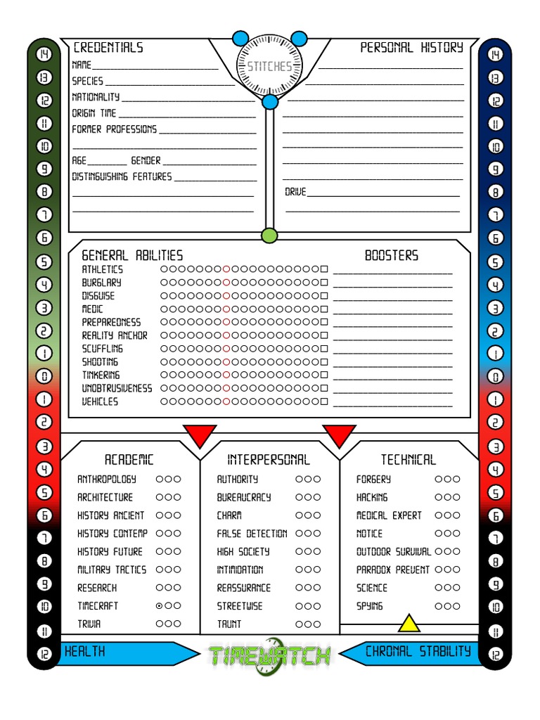 TimeWatch Character Sheet - Jargogle | PDF