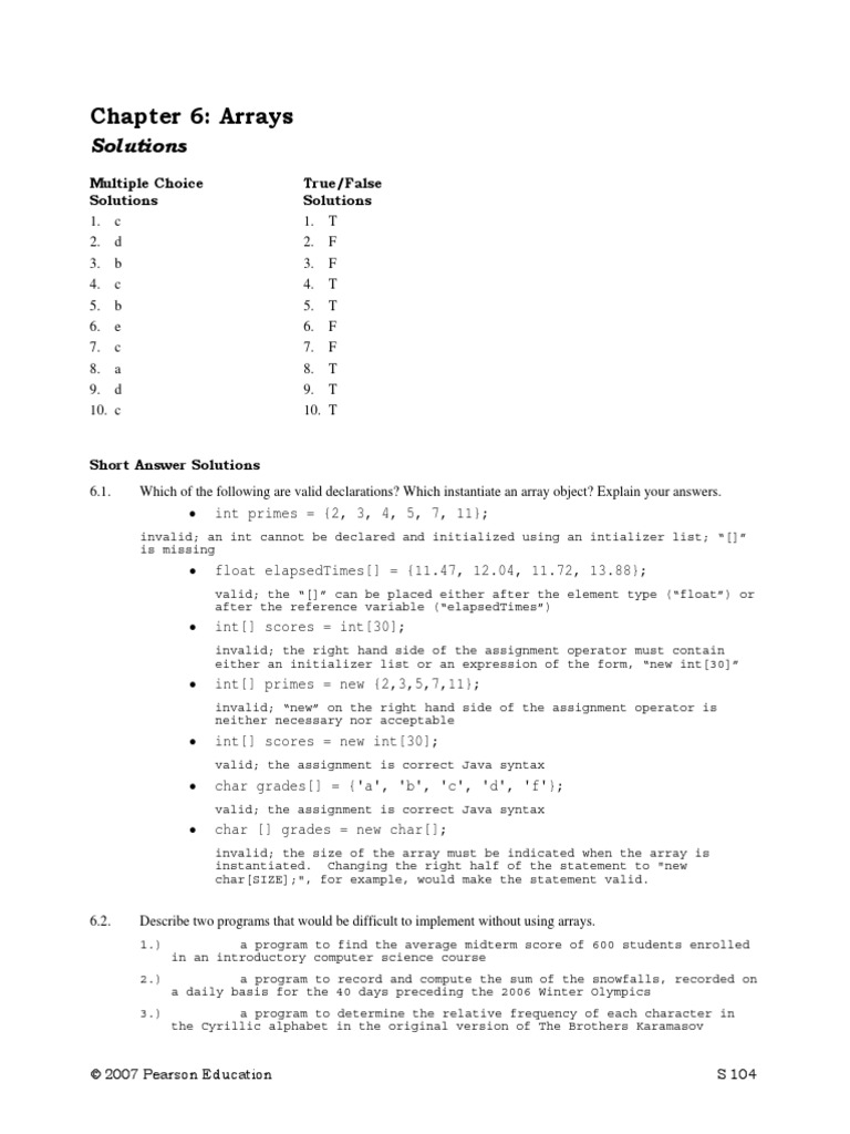 CH 06 Sol | PDF | Array Data Structure | C (Programming Language)
