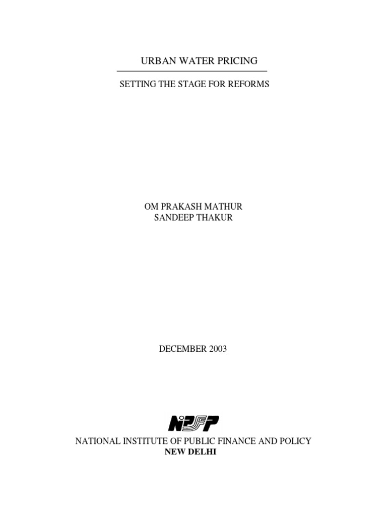 Urban Water Pricing Reform Strategies | PDF | Water Supply | Subsidy