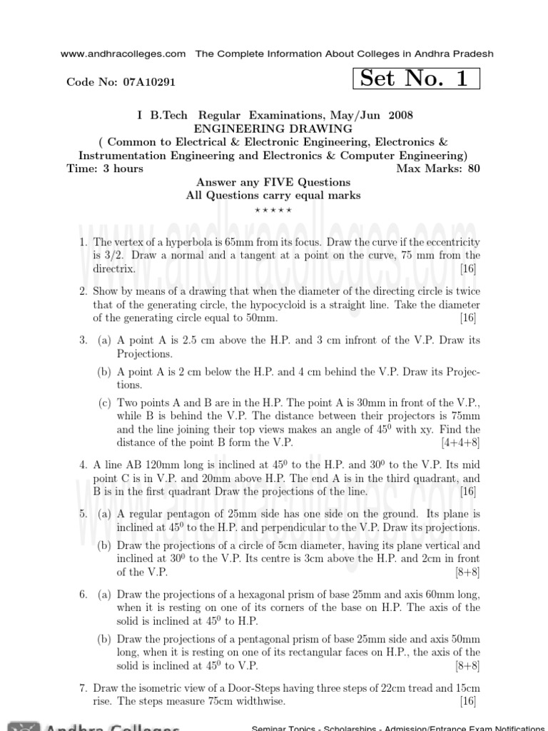 07a10291 Engineering Drawing | PDF | Ellipse | Circle