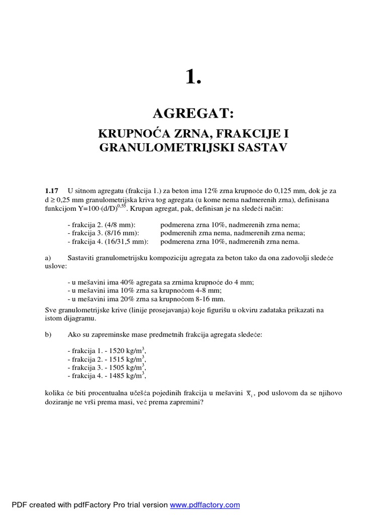 Racunska Vezba 4 Građevinski Materijali | PDF