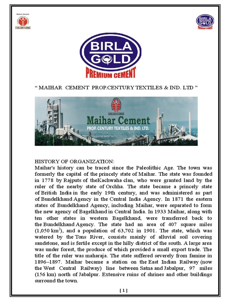Maihar Cement Satna | PDF | Survey Methodology | Concrete
