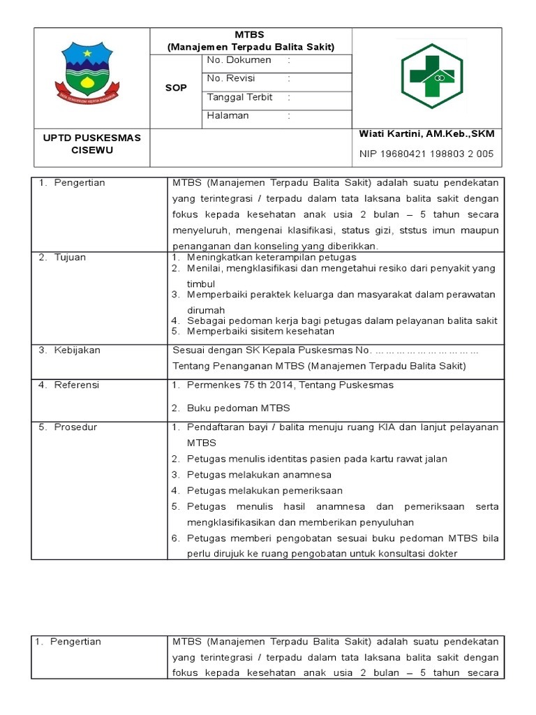 Sop MTBS | PDF | Sains & Matematika