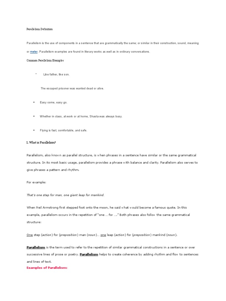 Parallelism Definition 3 | PDF | Poetry | Phrase