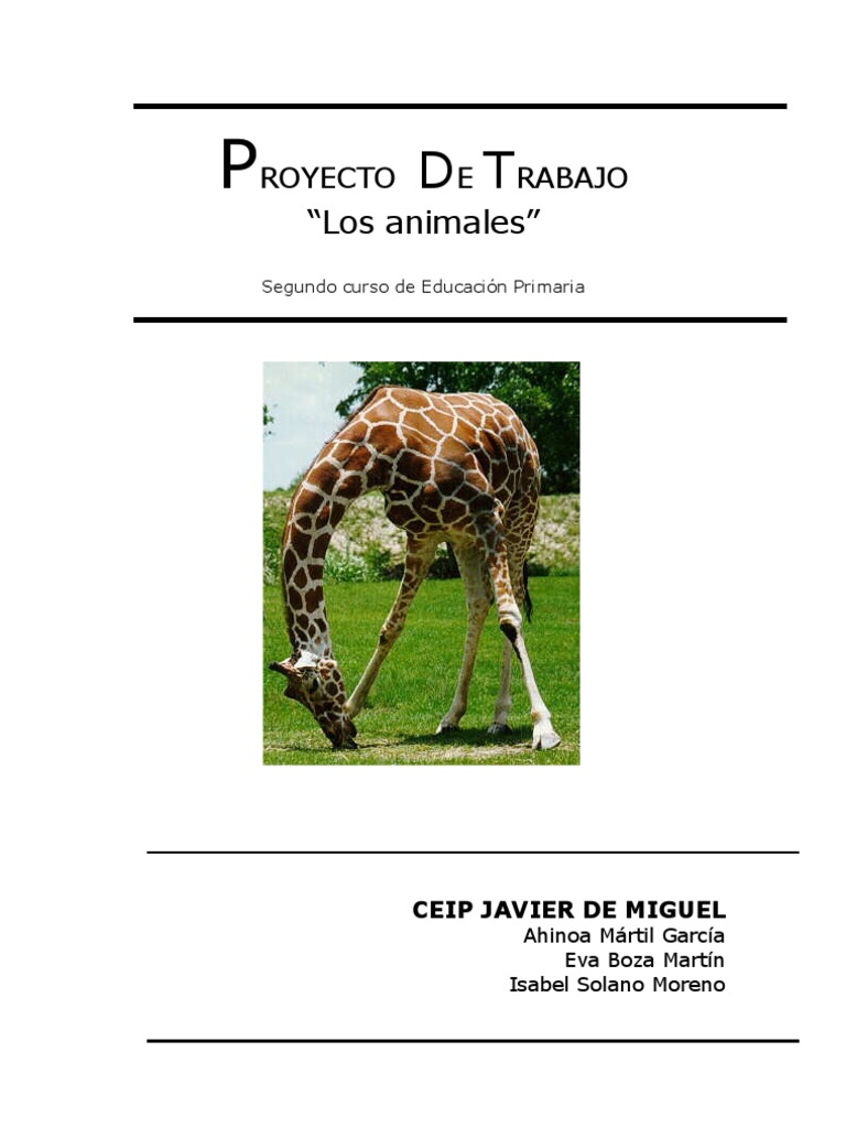 Proyecto de Los Animales | PDF | Aprendizaje | Educación primaria