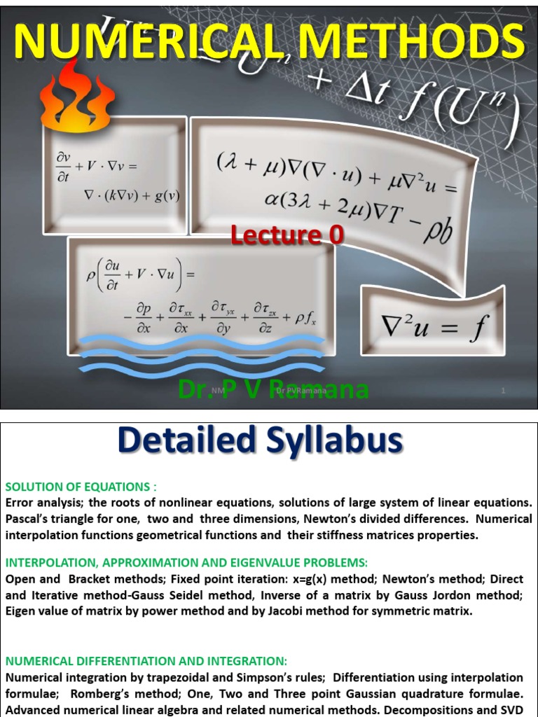 Numerical Methods Lecture 0 | PDF | Numerical Analysis | Mathematical Relations