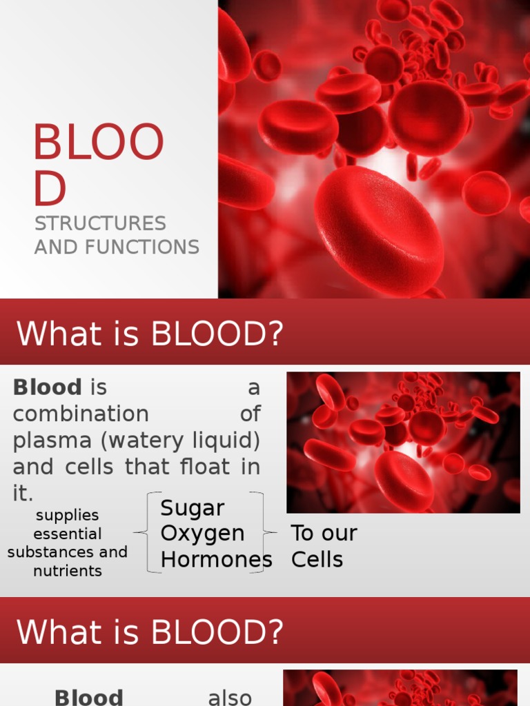 BLOOD Structures and Functions | PDF | Blood Type | Blood Cell