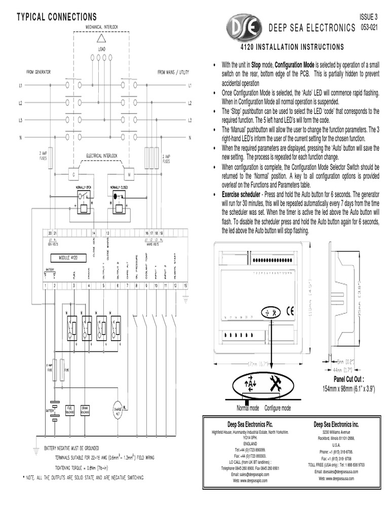 DSE4120 Installation Instructions PDF | PDF | Switch | Telephone