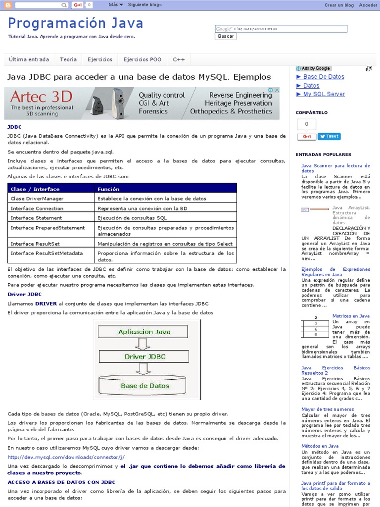 Programación Java JDBC para Acceder A Una Base de Datos MySQL | PDF | Java (lenguaje de ...