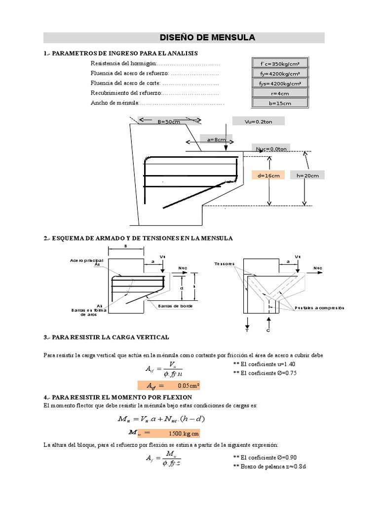 Calculo de Mensula | PDF