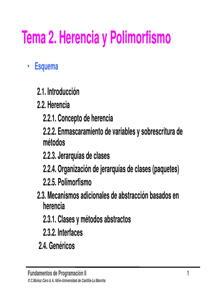 Tema 2 Herencia y Polimorfismo | PDF | Herencia (Programación Orientada ...