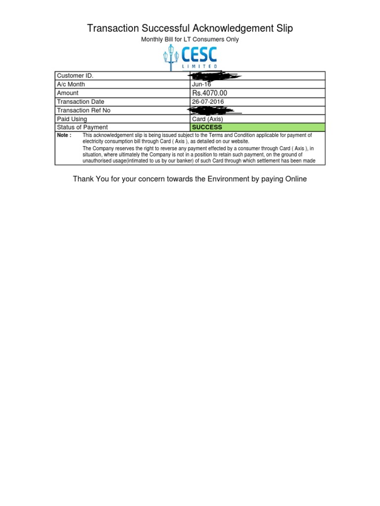 CESC Bill Example | PDF