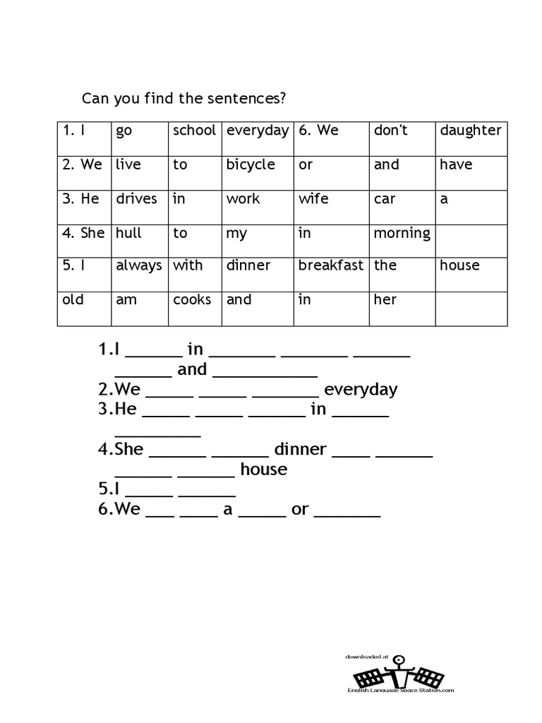Can You Find The Sentences | PDF