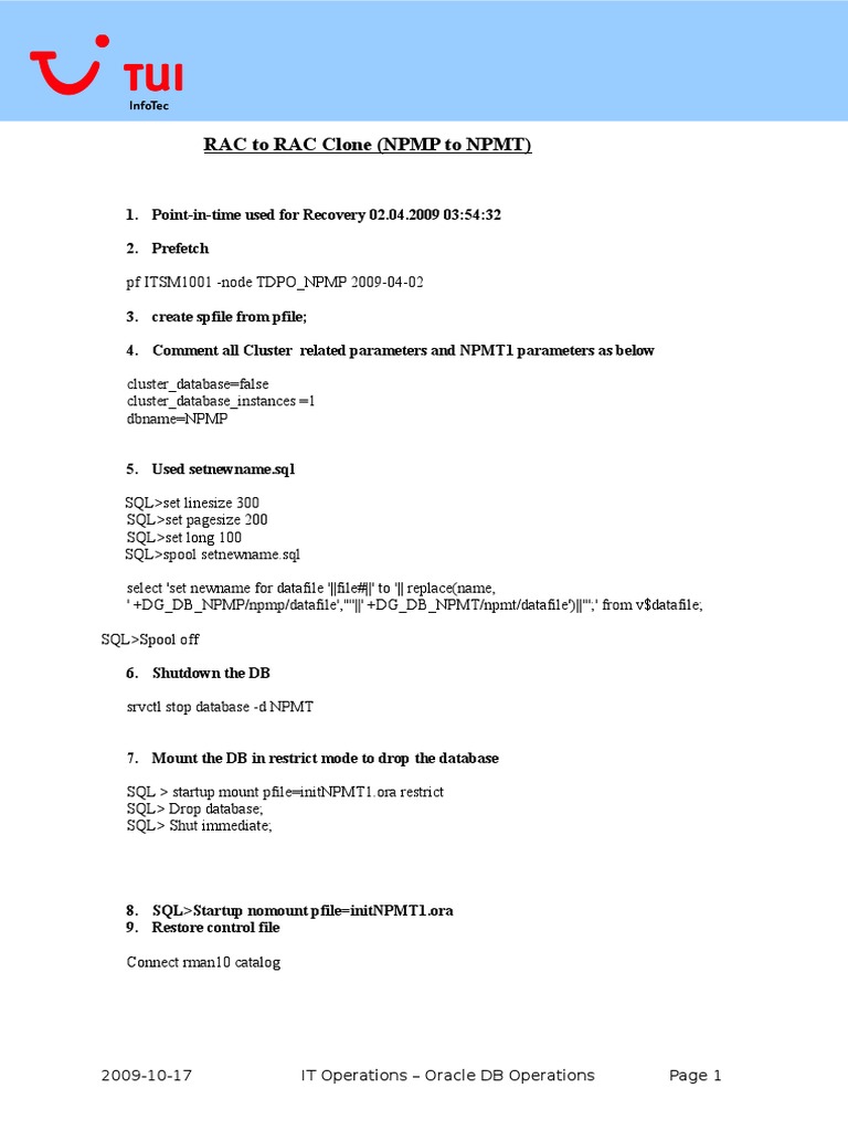 RAC To RAC Clone | PDF | Oracle Database | Databases RAC To RAC Clone | PDF | Oracle Database | Databases