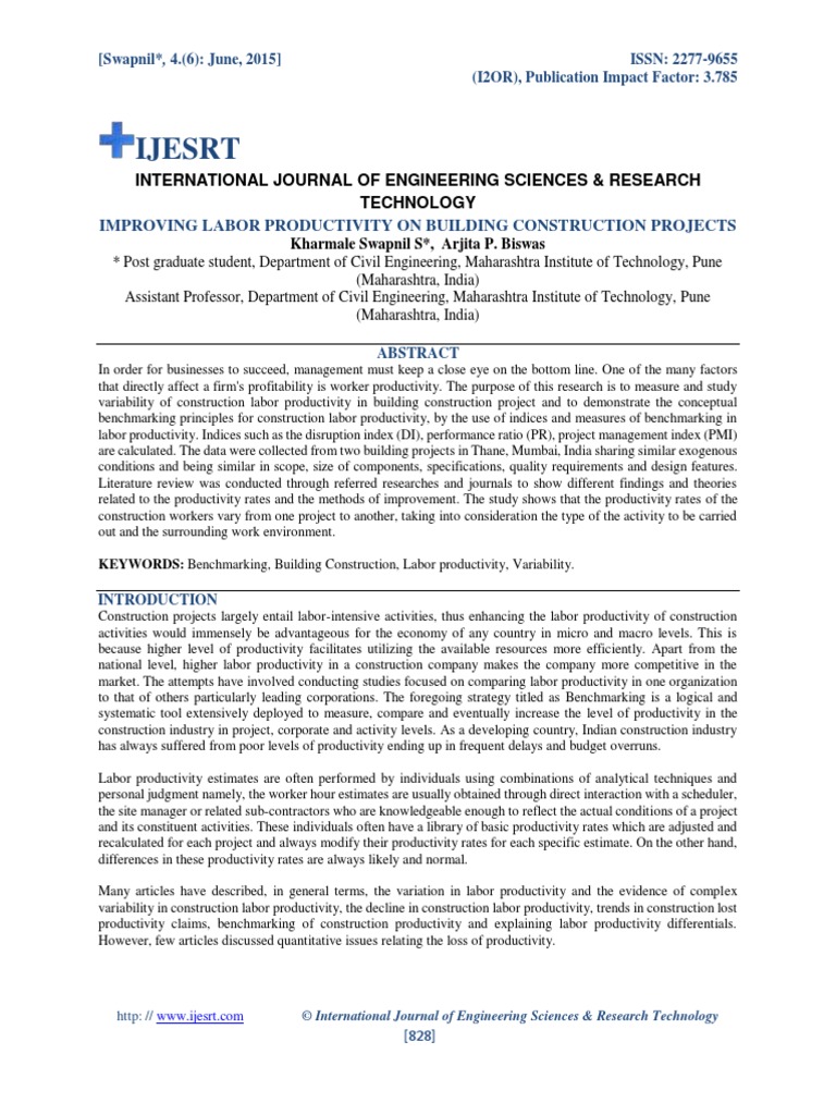 105 - Mproving Labor Productivity On Building Construction Projects ...