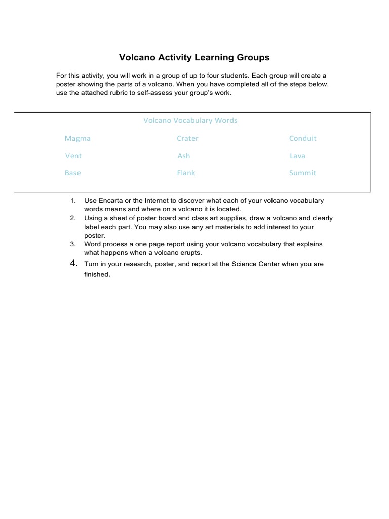 Volcano Rubric | Download Free PDF | Volcano | Rubric (Academic)