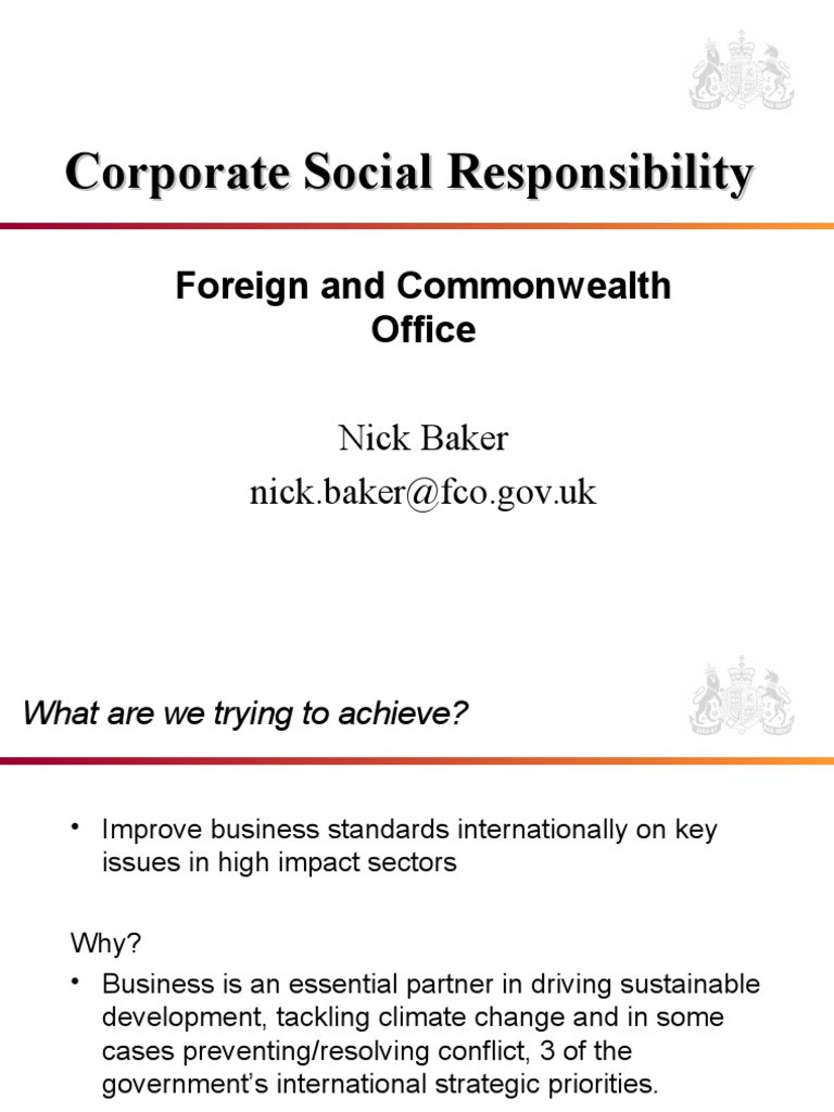 CSR Strategy Presentation | PDF | Corporate Social Responsibility ...